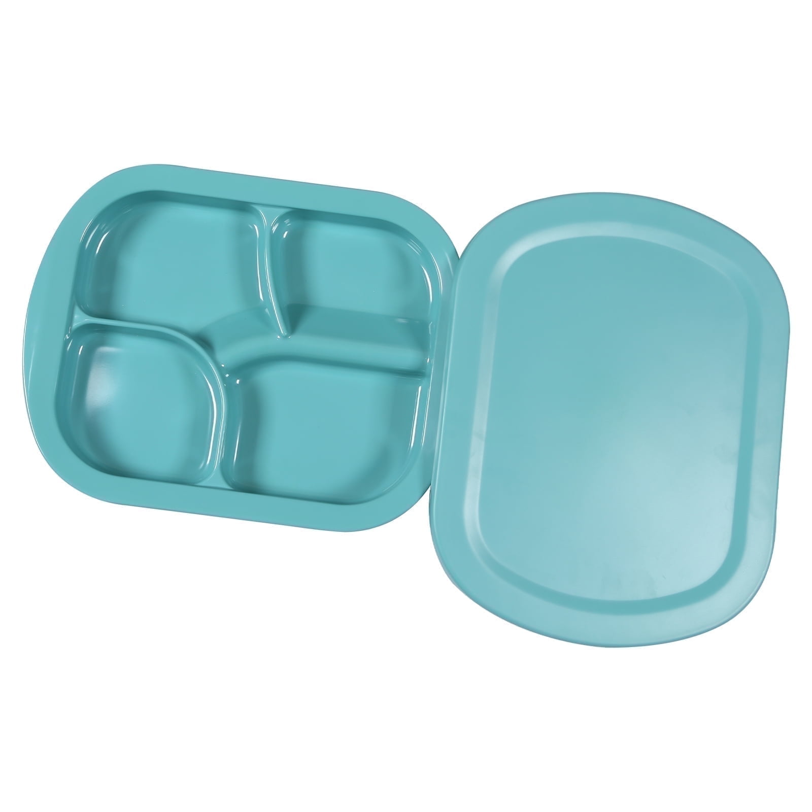 Ehucon Adaptive Utensils Scoop 4-Compartment Deep Plate with Lid, Spill ...