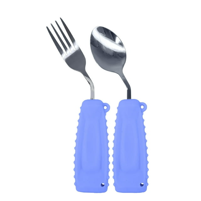 Ehucon Adaptive Utensils,Weighted Spoon and Fork Set for Handicaps ...