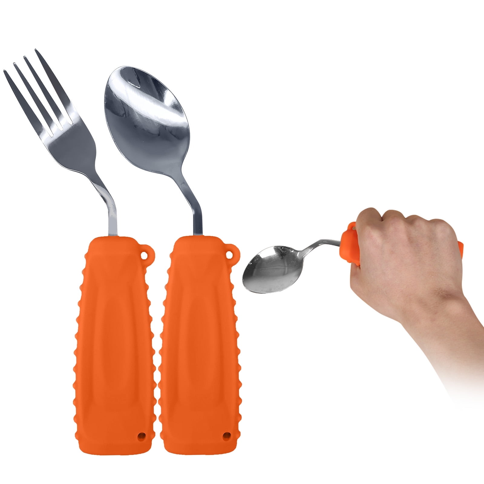 Ehucon Adaptive Utensils,Weighted Spoon and Fork Set for Handicaps ...