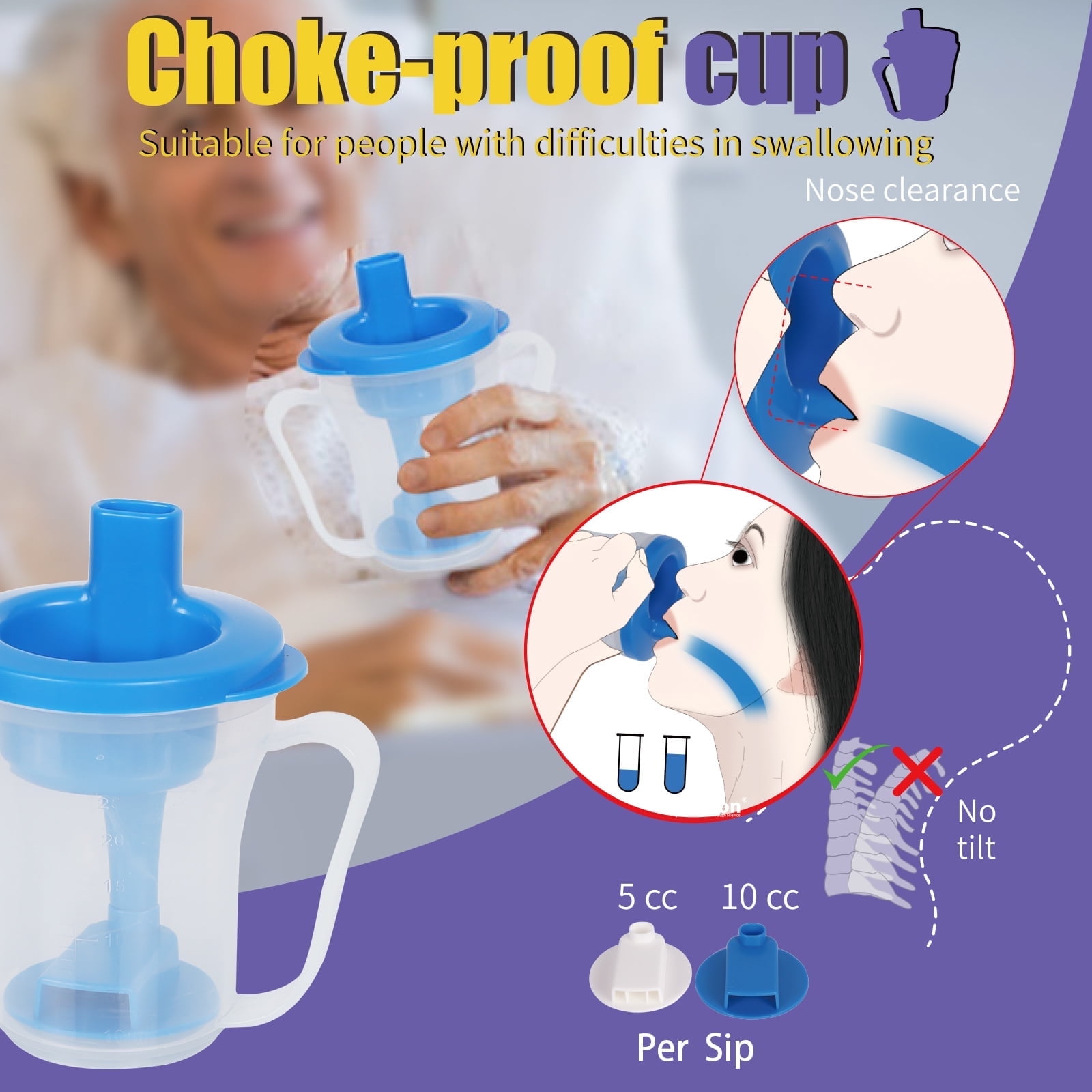 Ehucon Dysphagia Regulating Drinking Cups for Swallowing Difficulty ...