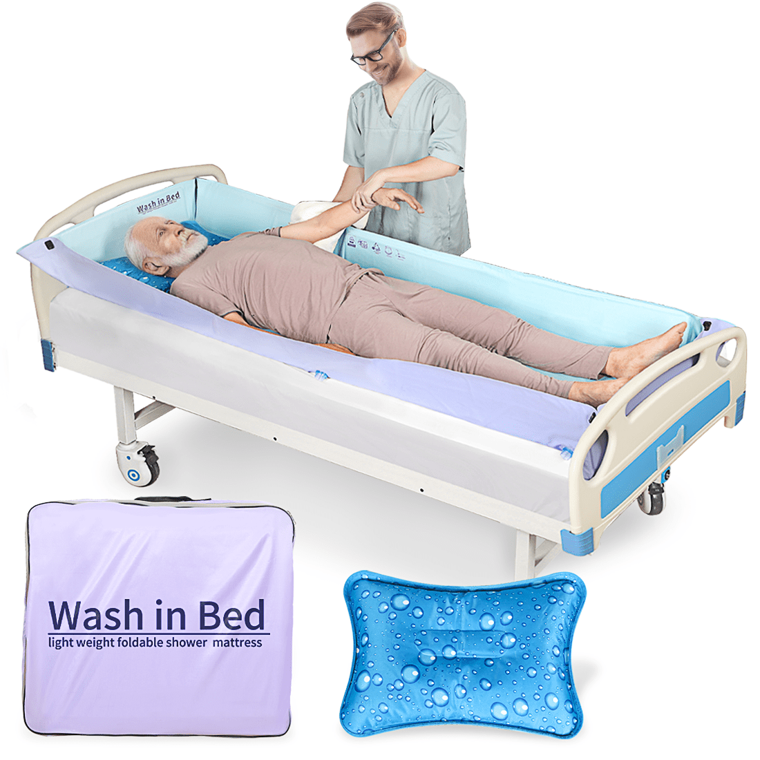 Ehucon Portable Bed Bathtub, Purple 3-Fold Collapsible Washing Basin ...