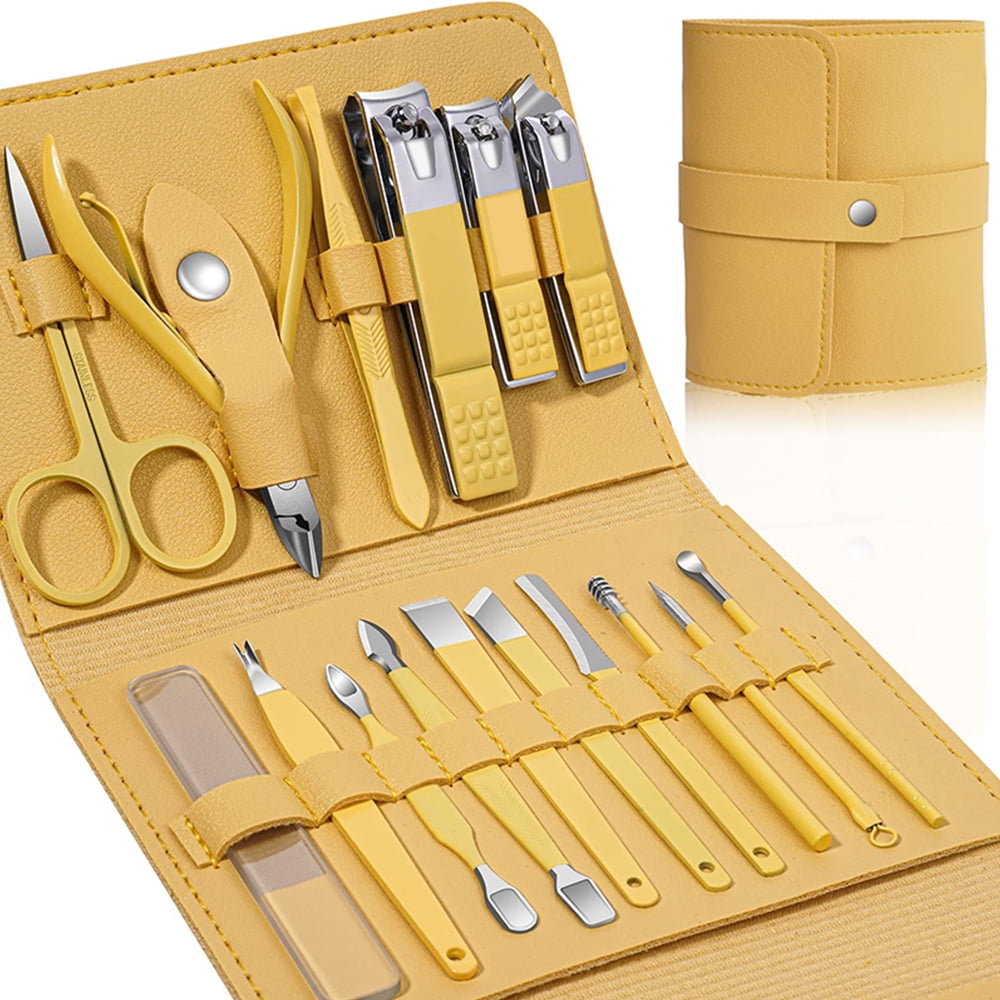 Ehxcrt Manicure set Stainless Steel Nail Clipper, 16PCS Grooming Kit ...