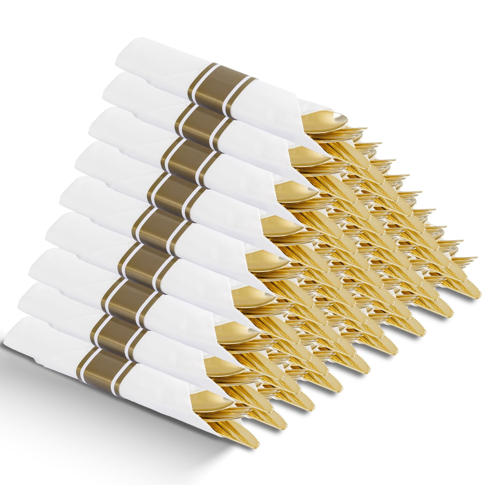Ei 60pack Wrapped Plastic Cutlery Set With Napkin Rolledware Pre ...