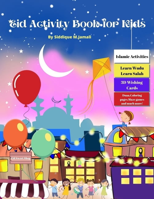 Eid Activity Book For Kids: coloring illustrated book for 4-9 years ...