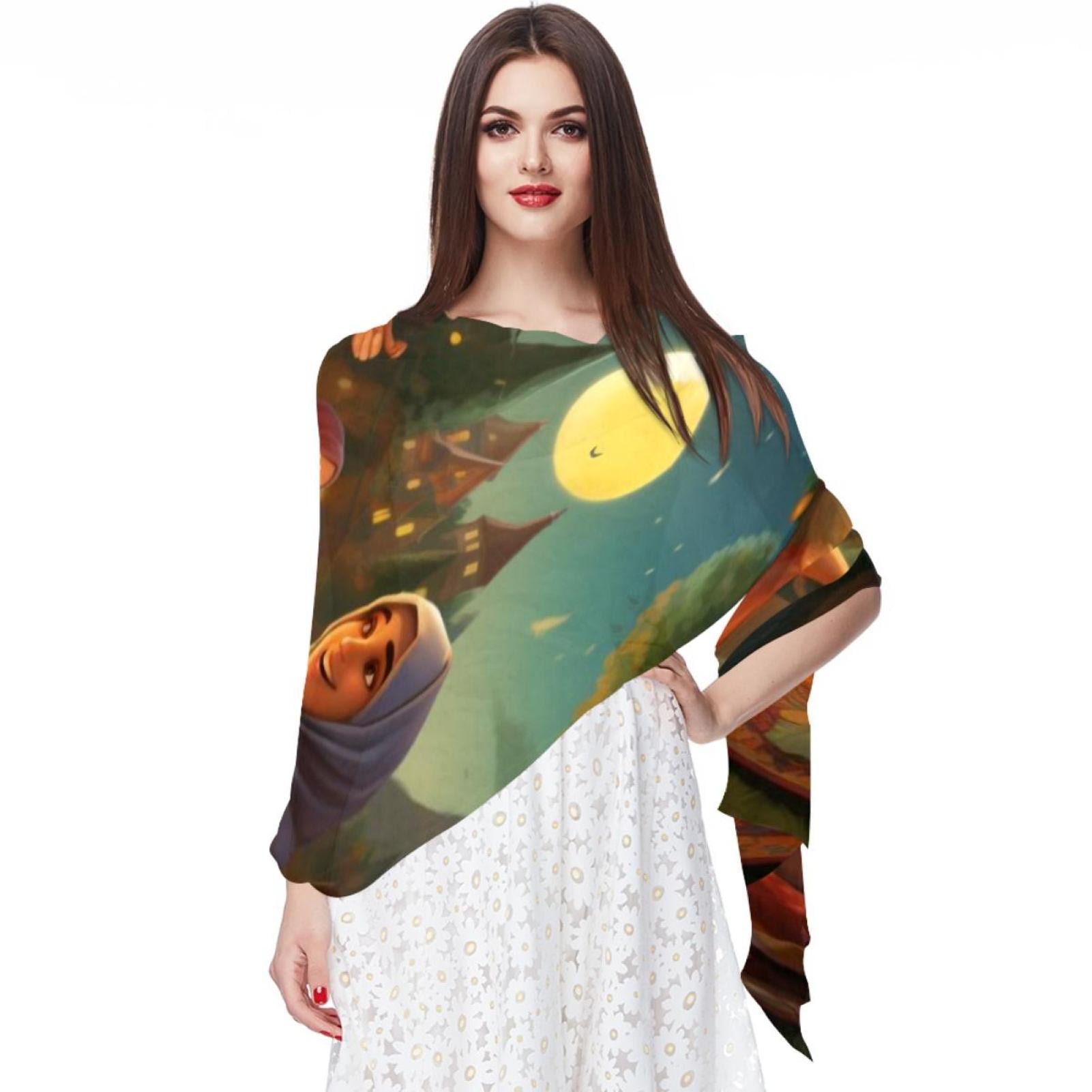 Eid Al Fitr Chiffon Hair Scarf for Women, Lightweight Breathable Silk ...