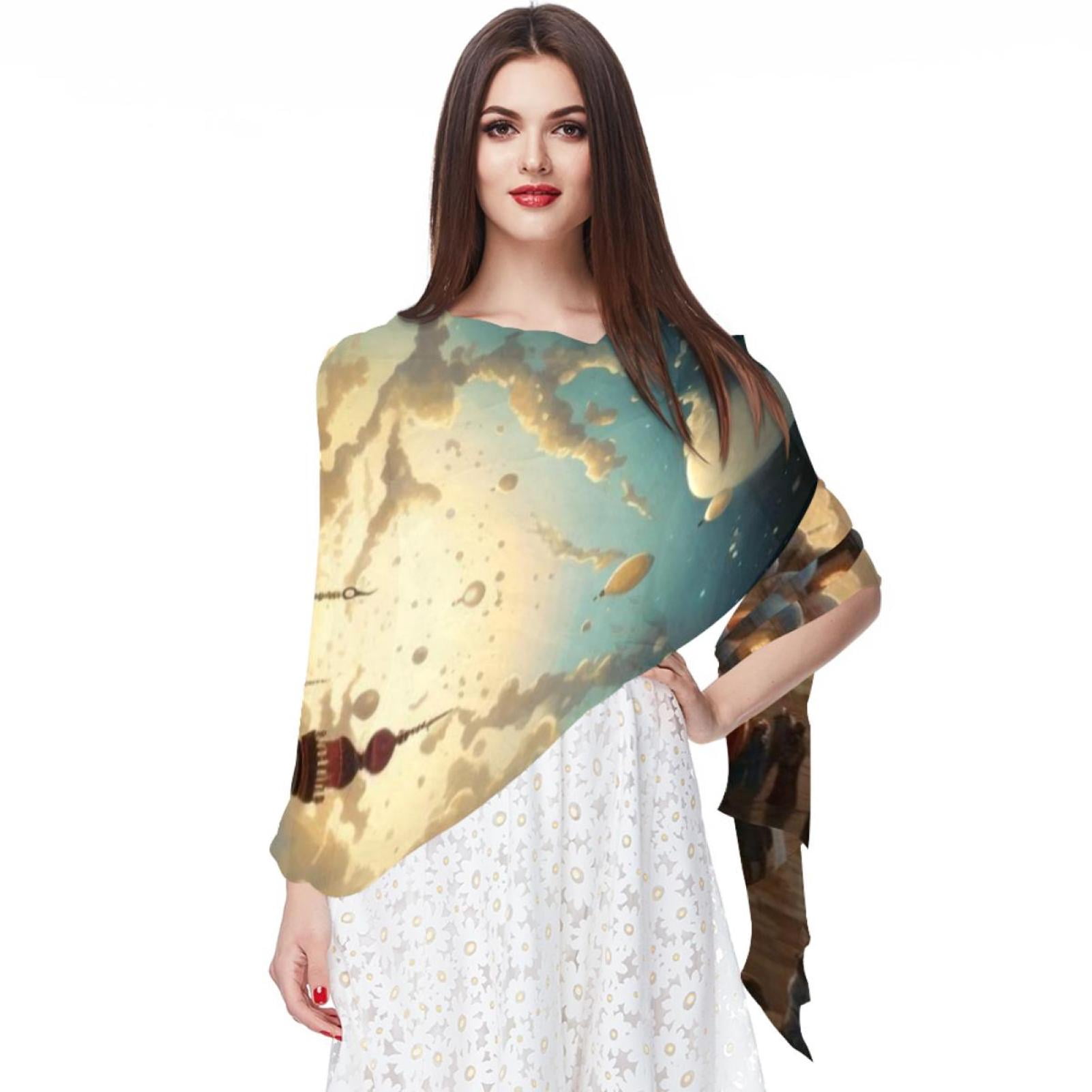 Eid Al Fitr Elegant Chiffon Yarn Silk Scarf for Women - Translucent and ...