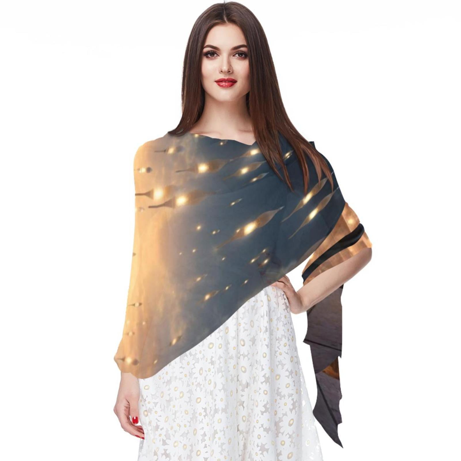 Eid Al Fitr Elegant Silk Scarf - Translucent Chiffon Yarn - Lightweight ...