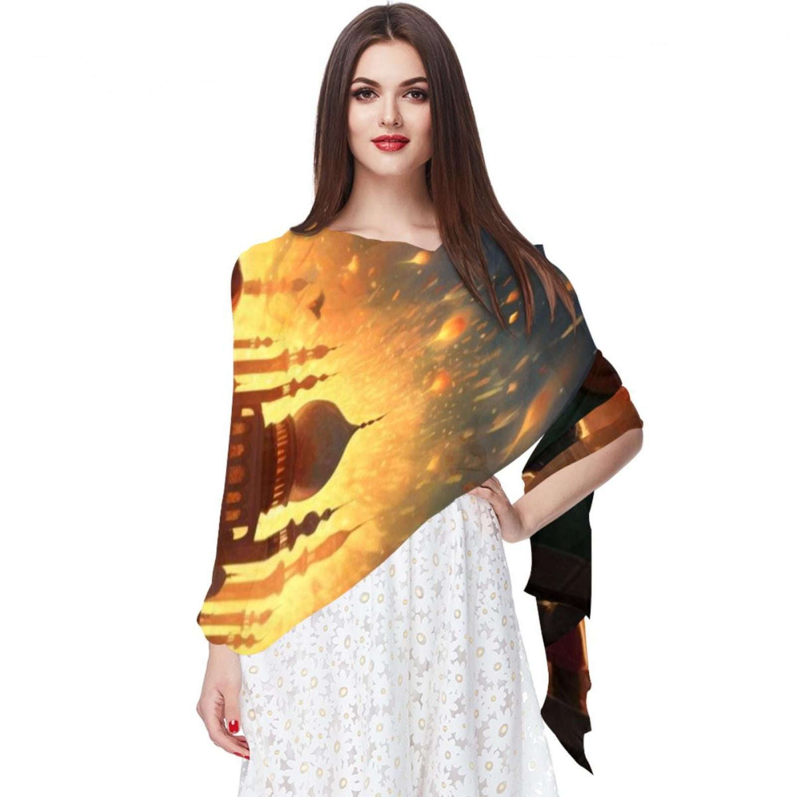 Eid Al Fitr Light and Breathable Chiffon Yarn Silk Scarf - Translucent ...
