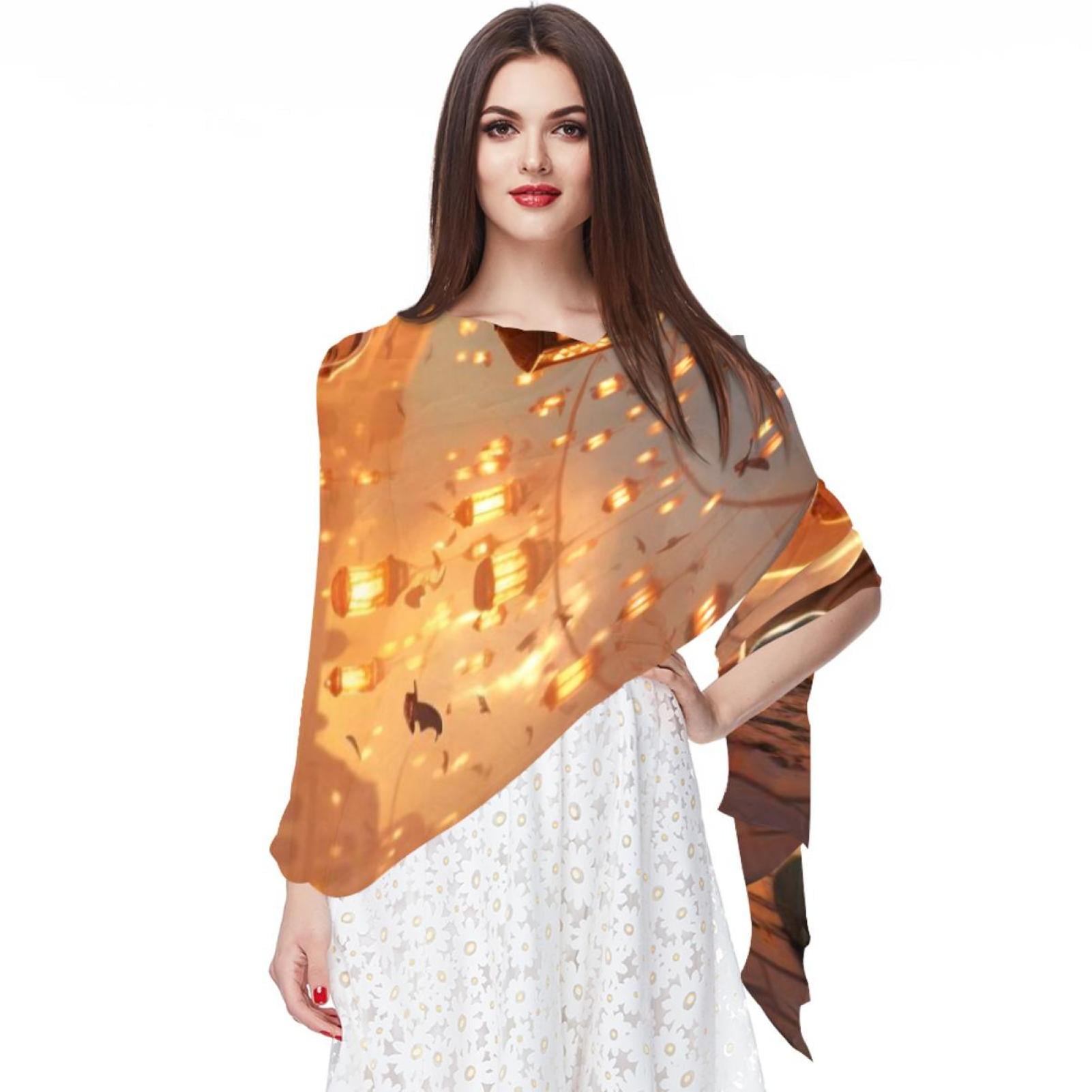 Eid Al Fitr Light and Breathable Chiffon Yarn Silk Scarf - Translucent ...