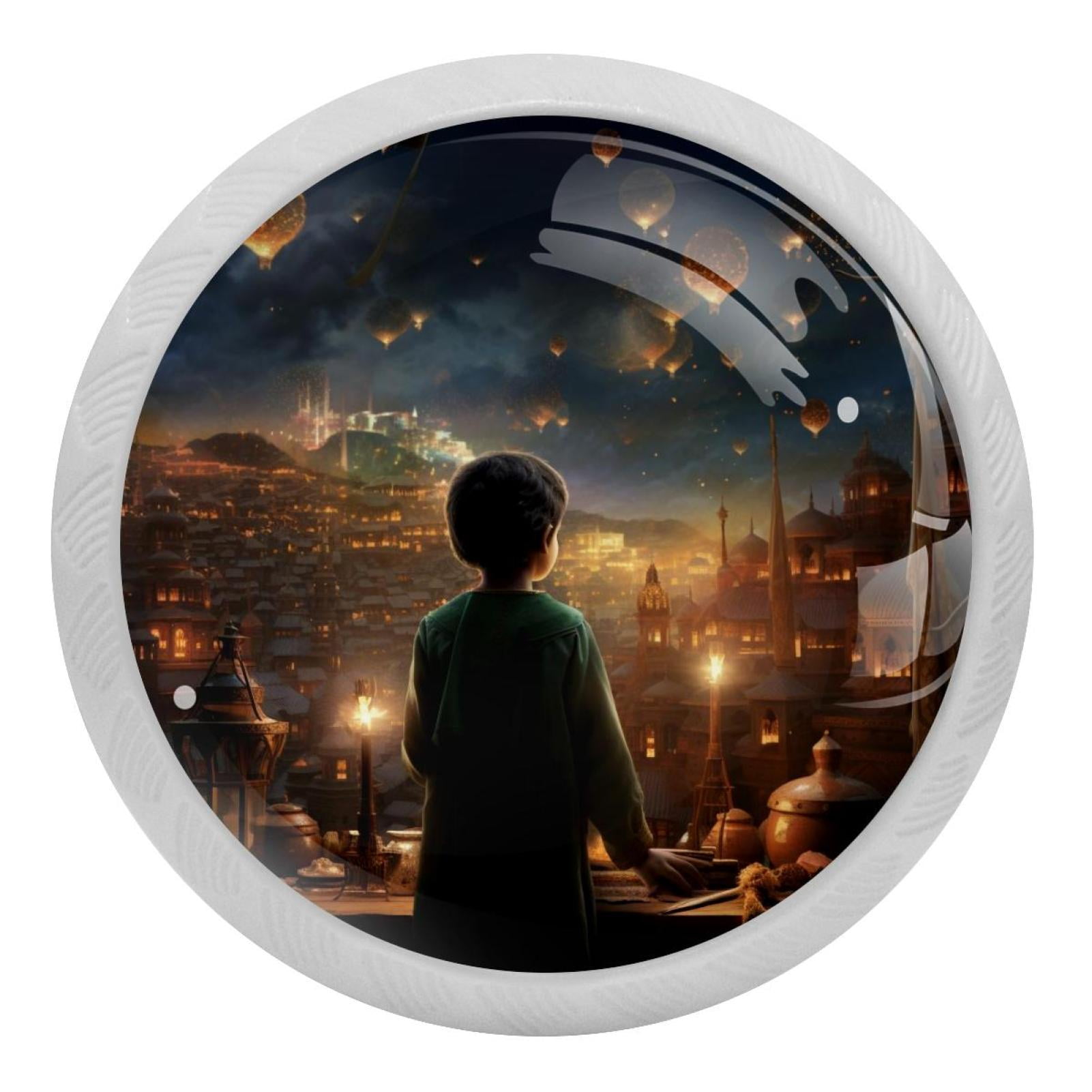 Eid Al Fitr Round Glow-in-the-Dark Door Knobs 4-Pack with Screws ...