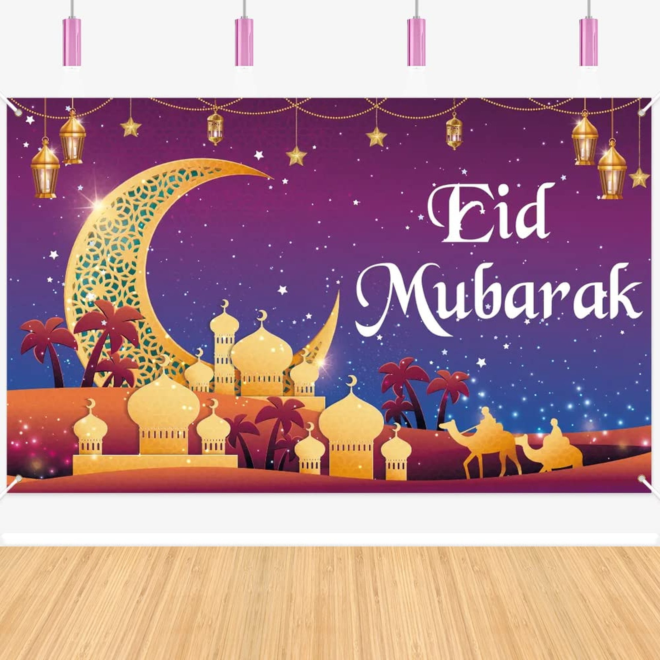 Eid Celebration Backdrop - Vibrant Ramadan Party Decorations for ...