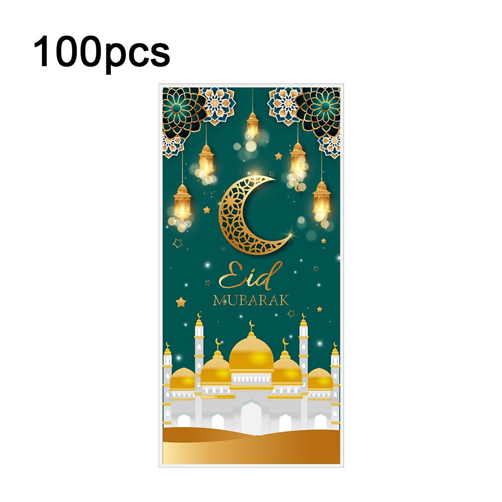 Eid Celebration Crescent Moon Packaging Bags for Muslim Festivals - 100 ...