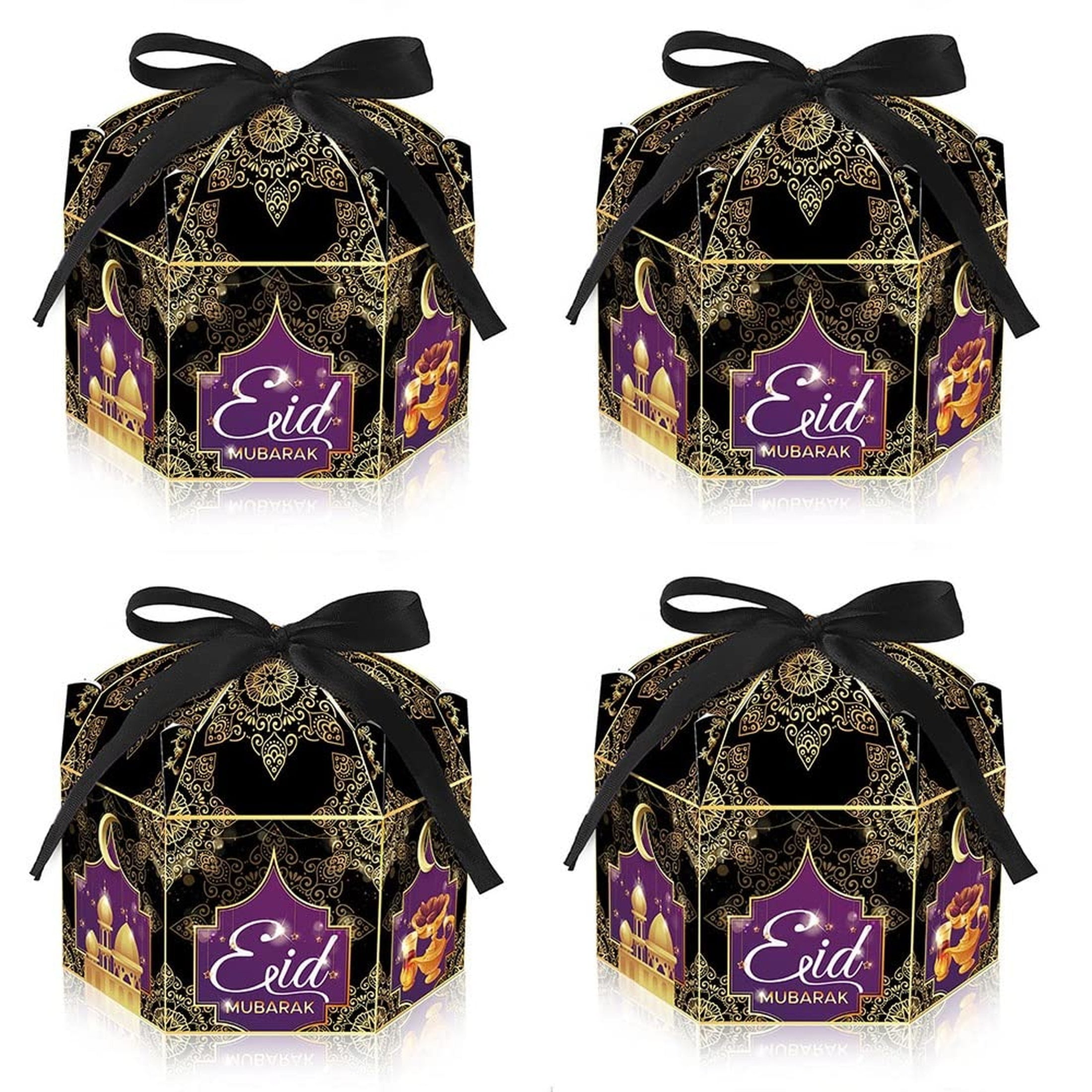 Eid Celebration Goodie Boxes - 12 Pack Ramadan Candy Storage Bags with ...