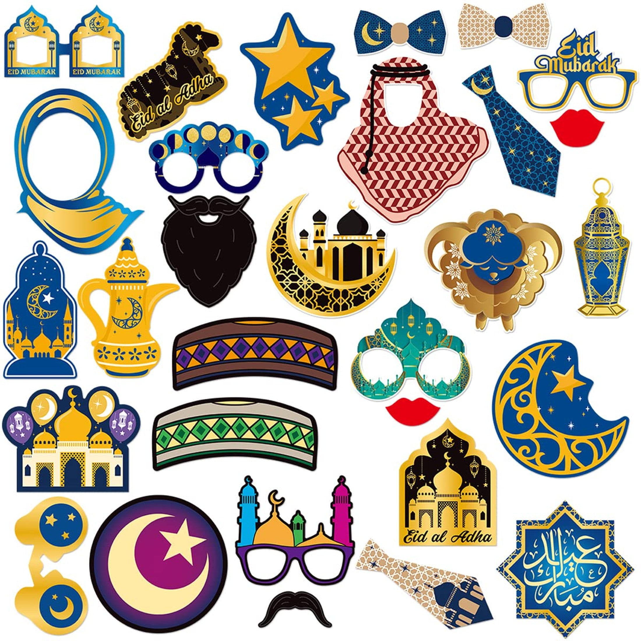 Eid Celebration Photo Booth Kit for Kids - 30 Fun Props for Memorable ...