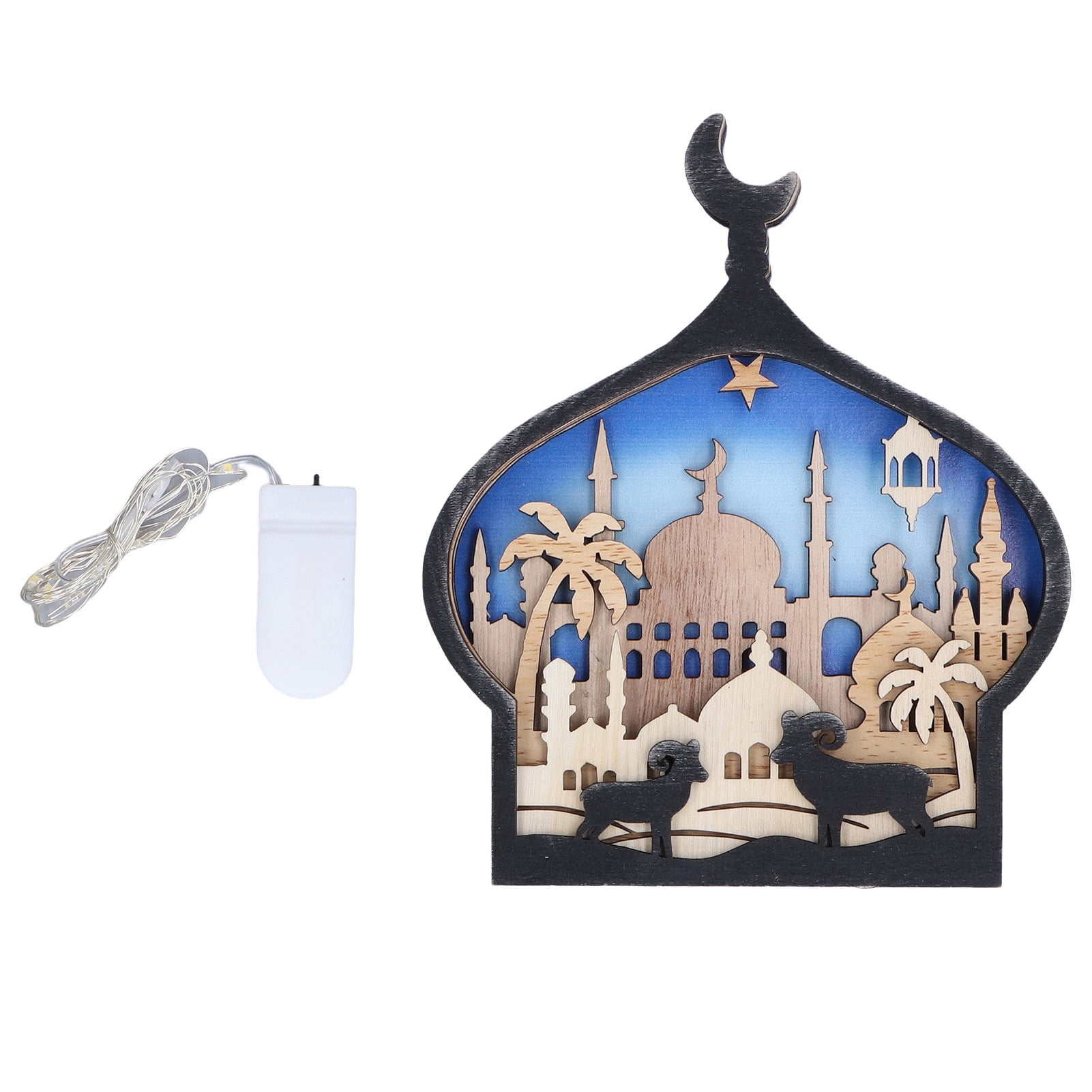 Eid Craft Night Light Ramadan Lamp Decoration Wooden Moon Star Castle ...