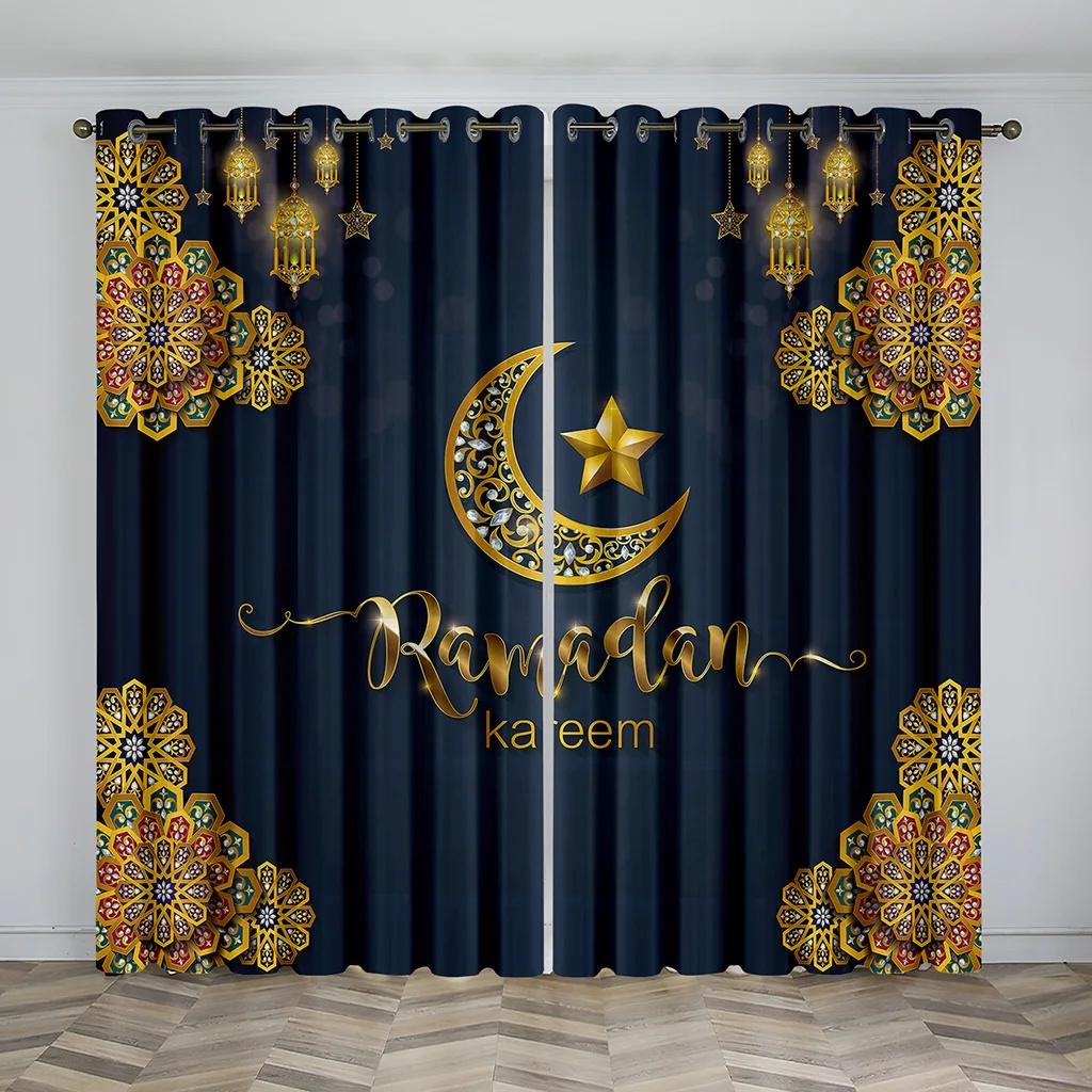 Eid Curtains Muslim Ramadan Curtains 2 Panels Luxury Living Room ...