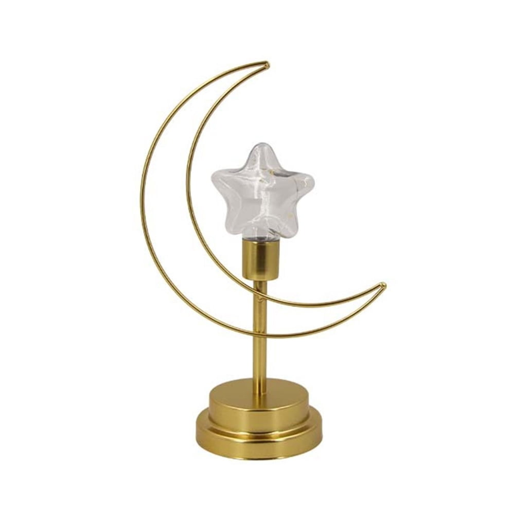 Eid Decors Table Lamp Battery Operated Crescents Lamp Half Light Metal ...