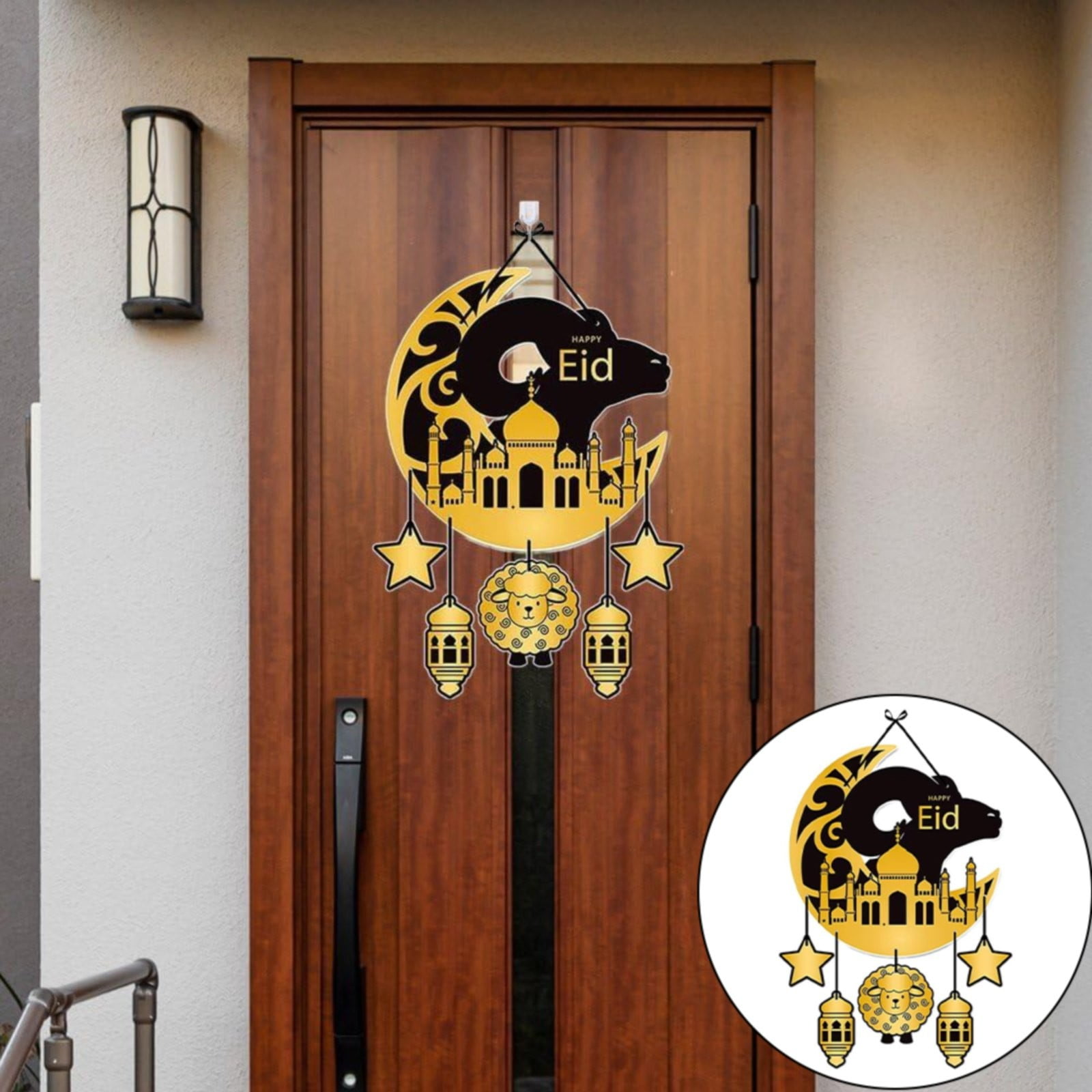 Eid Door Hanging Ramadan Hanging Decorations Wooden Eid Hanging Sign ...