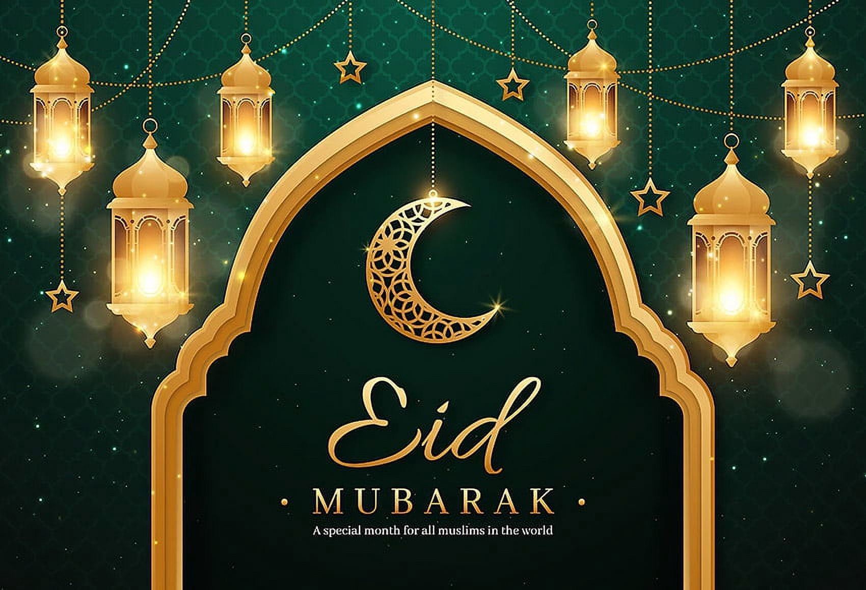 Eid Mubarak Arabian Nights Muslim Ramadan Lanterns Moon Castle Party r ...