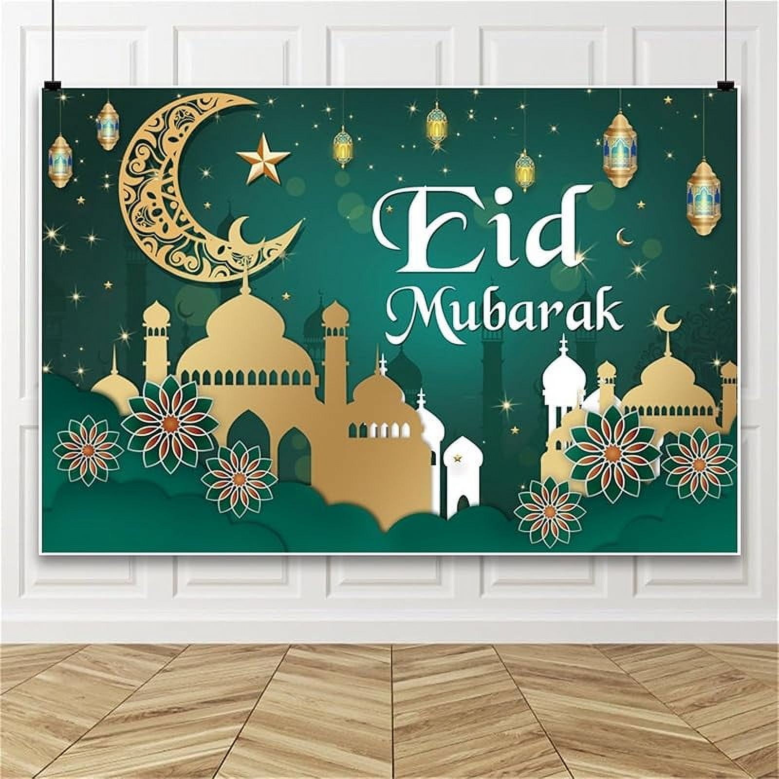 Eid Mubarak Backdrop Green Ramandan Backdrops for Photoshoot Lantern ...
