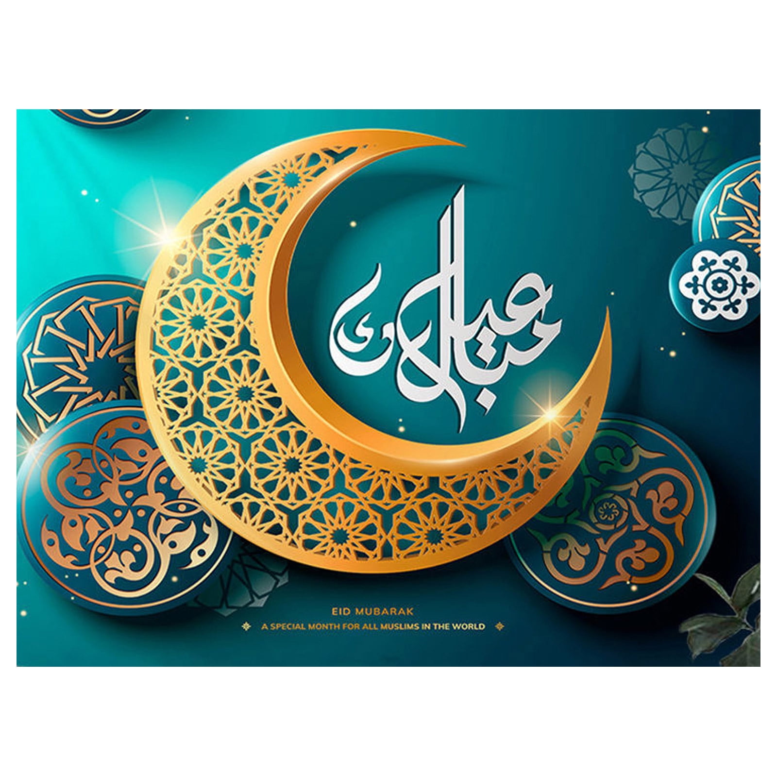 Eid Mubarak Backdrop Islamic Traditional Lanterns Architecture Mosque ...