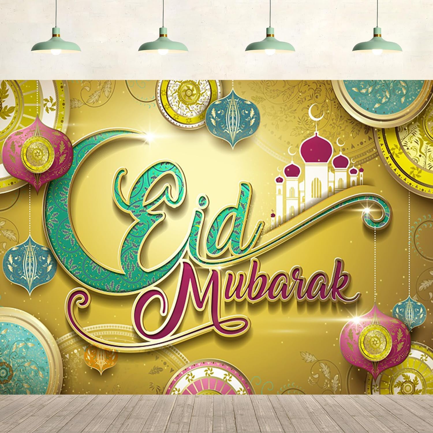 Eid Mubarak Backdrop Islamic Traditional Muslim Allah Islamic Castle ...
