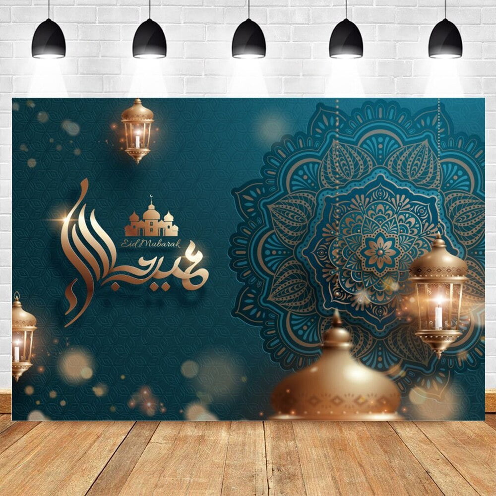 Eid Mubarak Backdrop Ramadan Kareem Islamic Mosque Muslim Golden ...