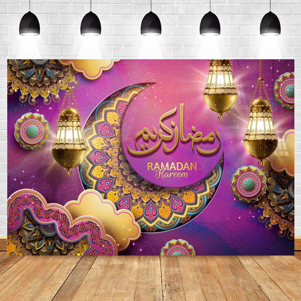 Eid Mubarak Backdrop for Photography EID Al Adha Moon Lamp Muslim ...