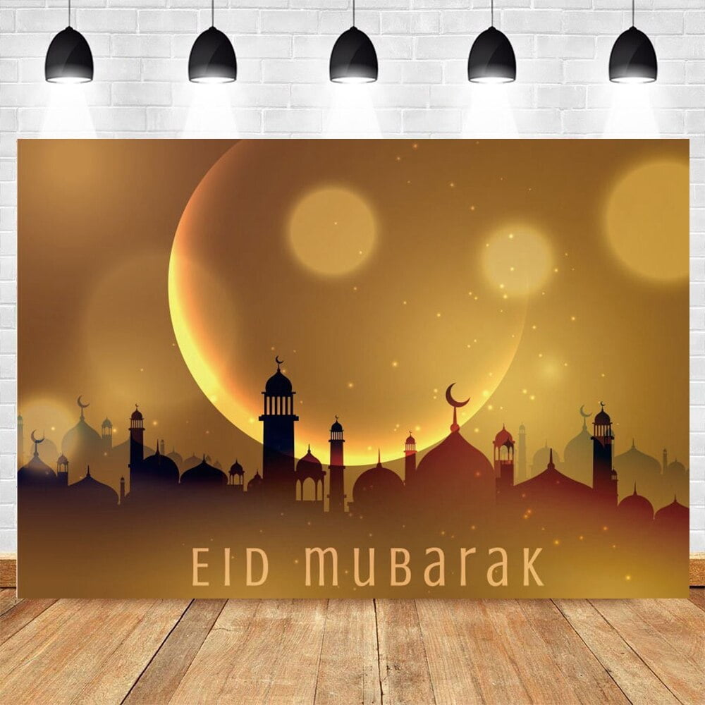Eid Mubarak Background Islamic Mosque Muslim Ramadan Kareem Lantern ...