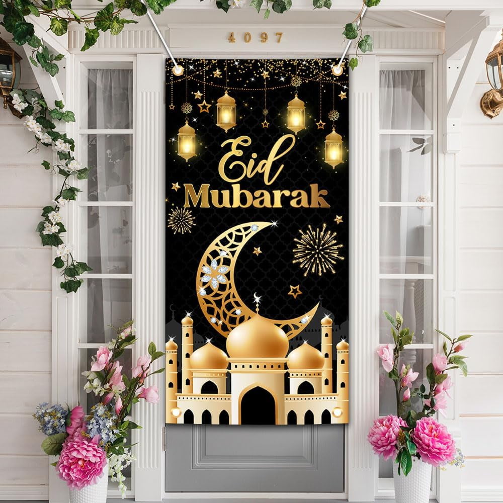 Eid Mubarak Door Cover Hanging Ramadan Mubarak Photo Door Banner Eid ...