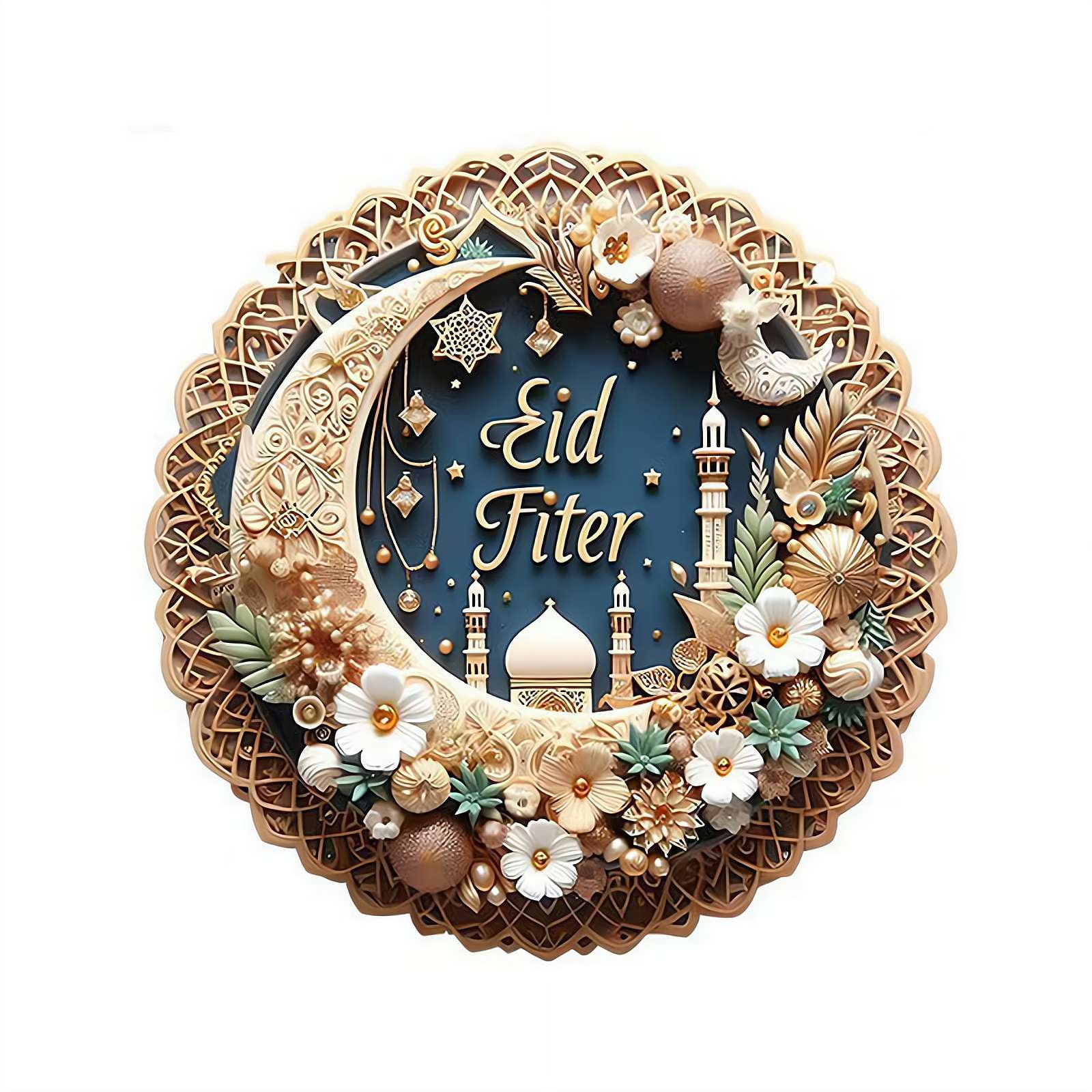 Eid Mubarak Door Sign Acrylic Hanging Signs, 2D Hanging Decoration Moon ...
