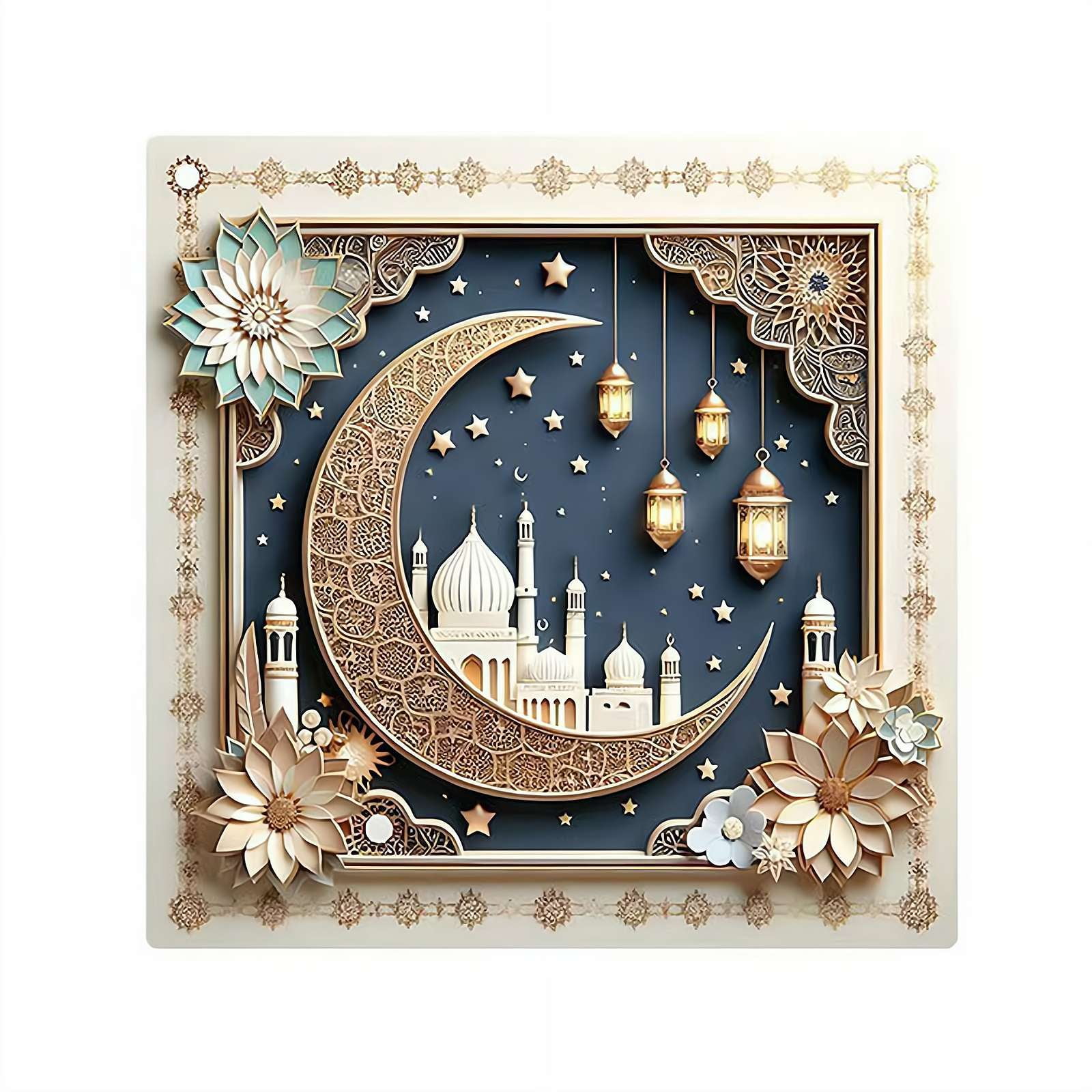Eid Mubarak Door Sign Acrylic Hanging Signs, Moon Star Acrylic Hanging ...