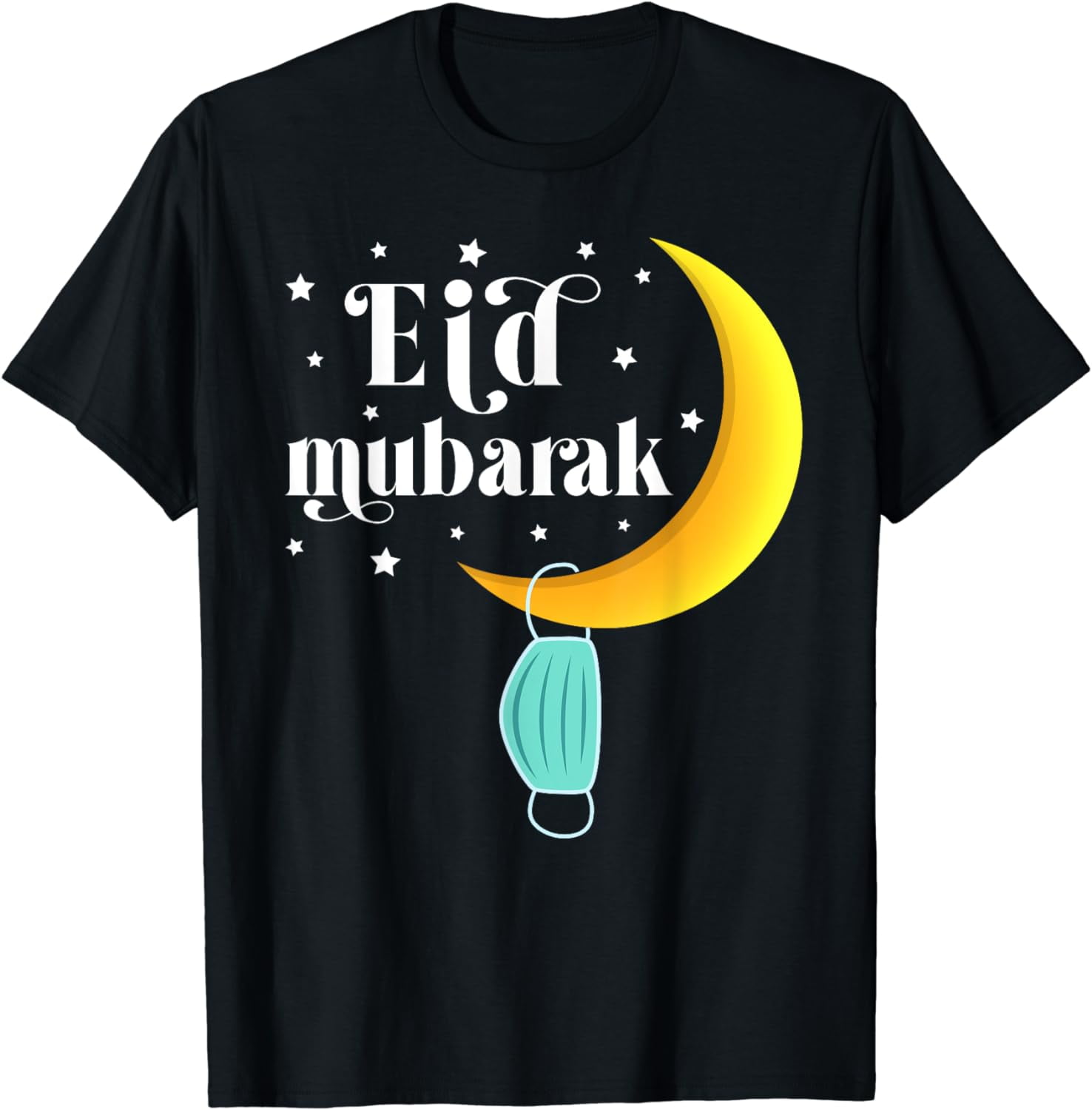 Eid Mubarak Funny Eid 2022 Mask Muslim Clothing Eid Al Fitr T-Shirt ...