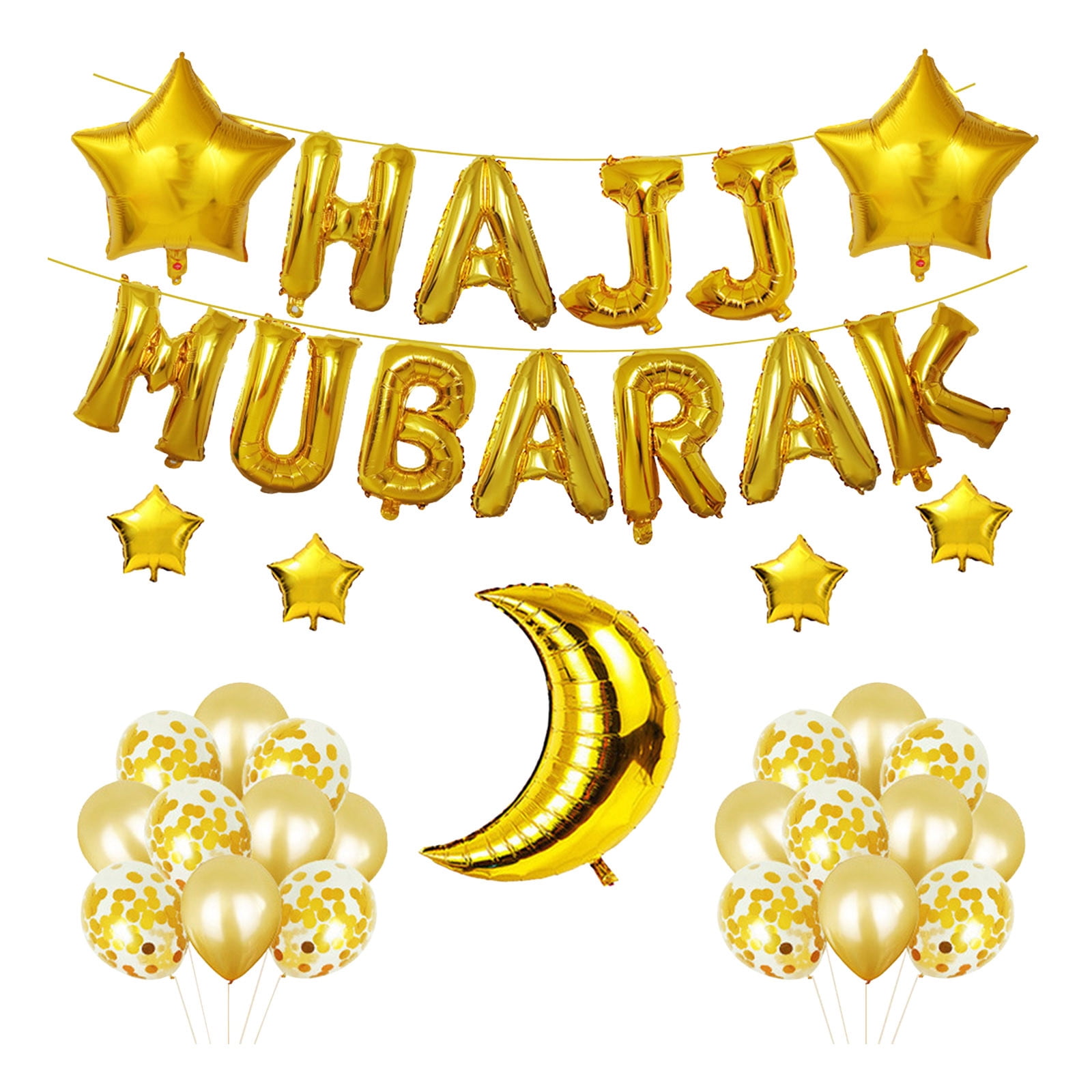Eid Mubarak Gold Balloons Ramadan Mubarak Balloons Foil Balloons Banner ...