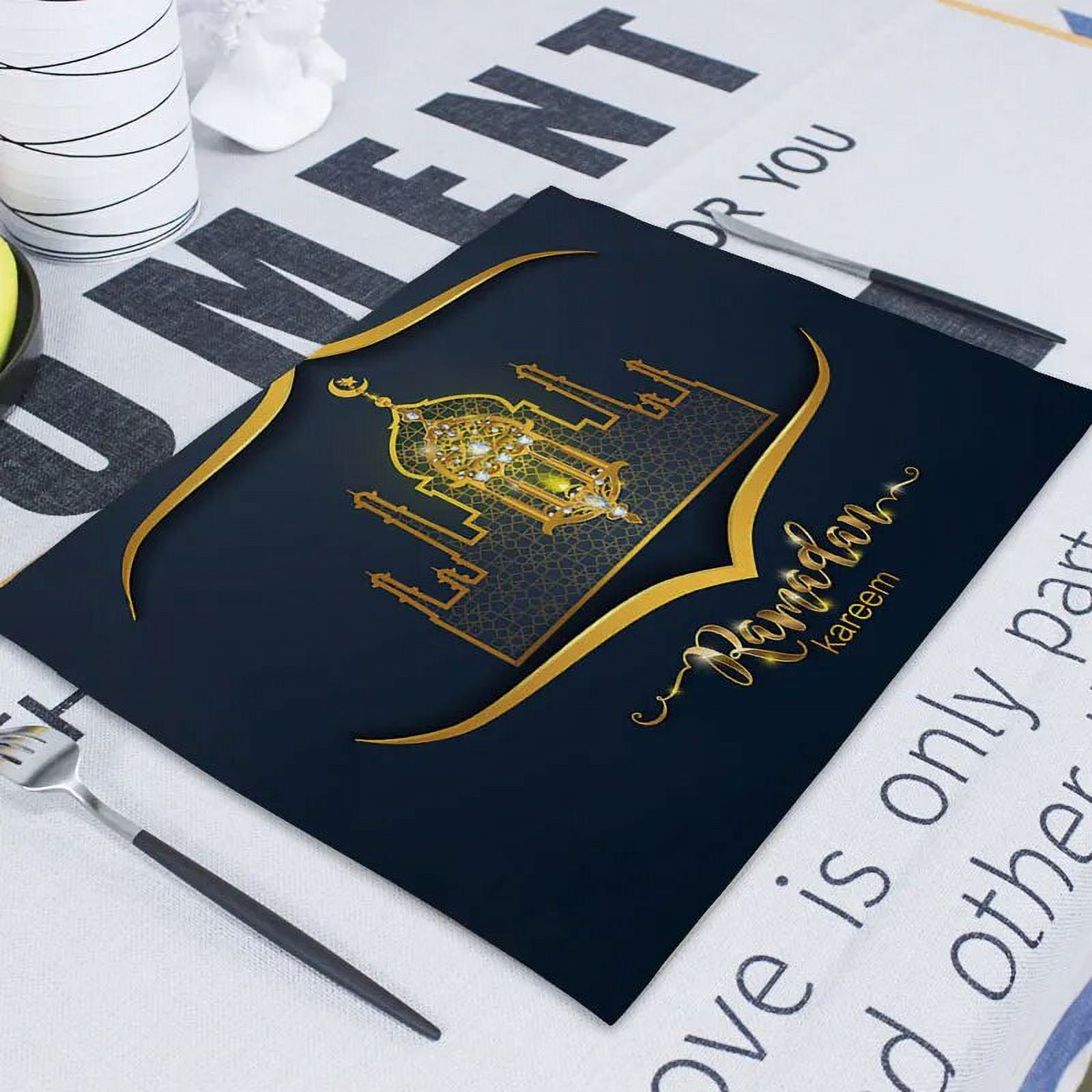 Eid Mubarak Islamic Festival Home Decor Placemat Ramadan Kareem Cotton ...
