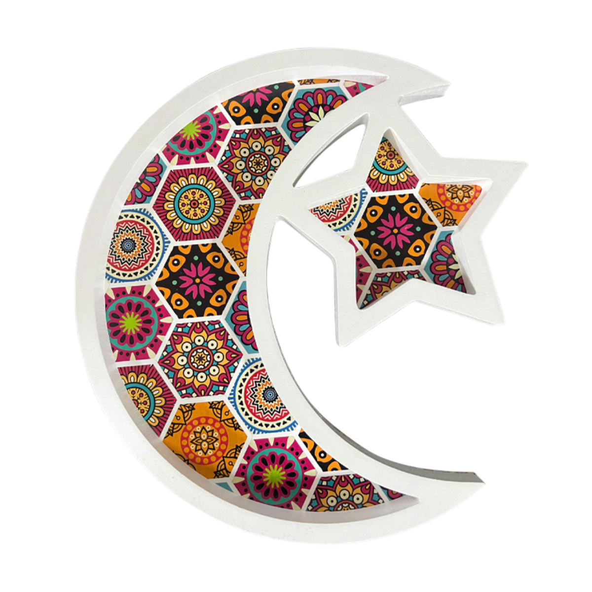 Eid Mubarak Moon Star Tray Ramadan Platters Table Decor Muslim Al-Fitr ...