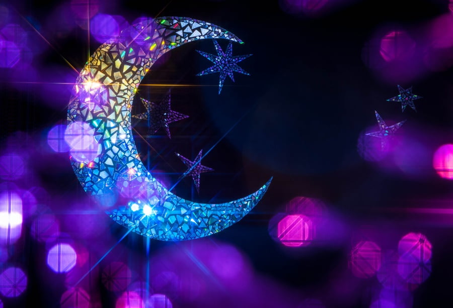 Eid Mubarak Mosque Dreamy Magic Lamp Moon Scene Child Portrait ...