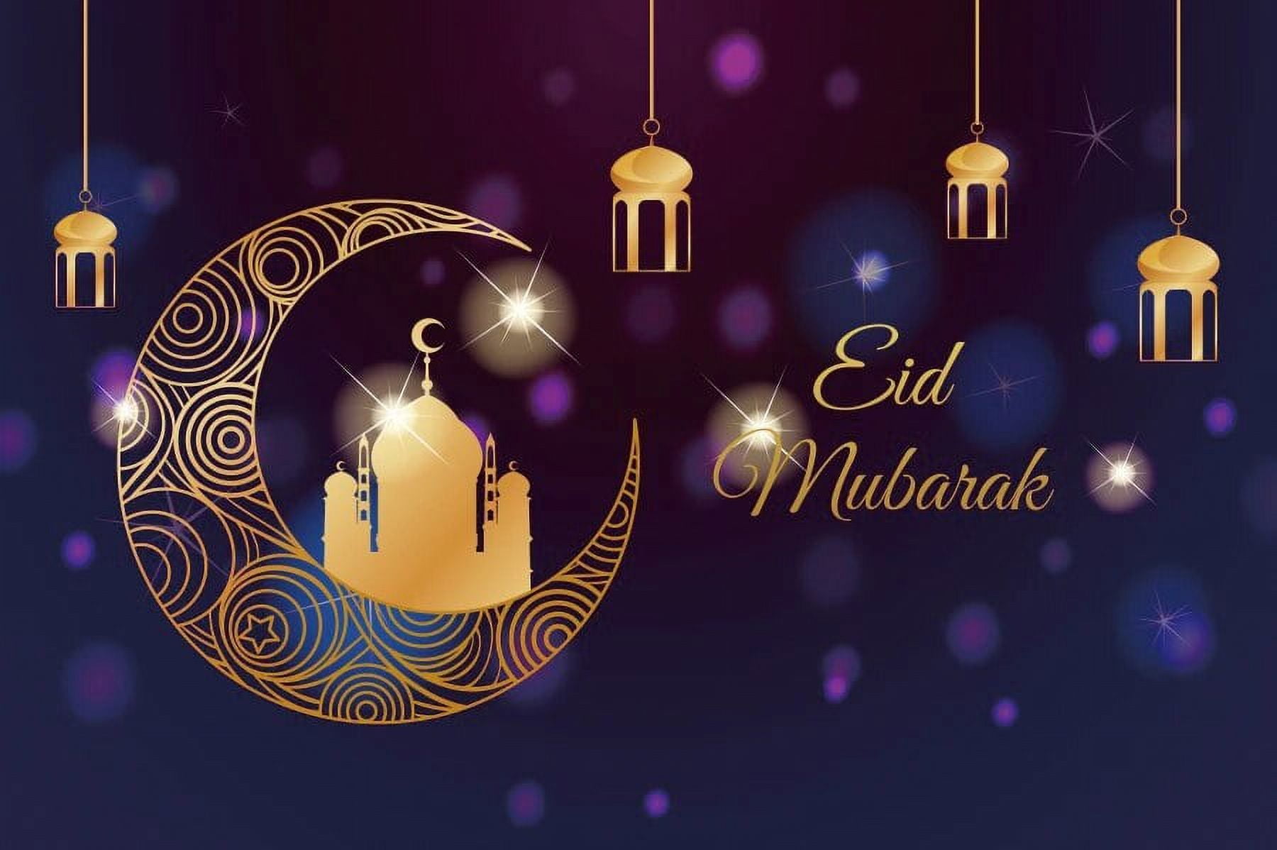 Eid Mubarak Ramadan Flower Patterns Photography Backdrops Mosque Lights ...