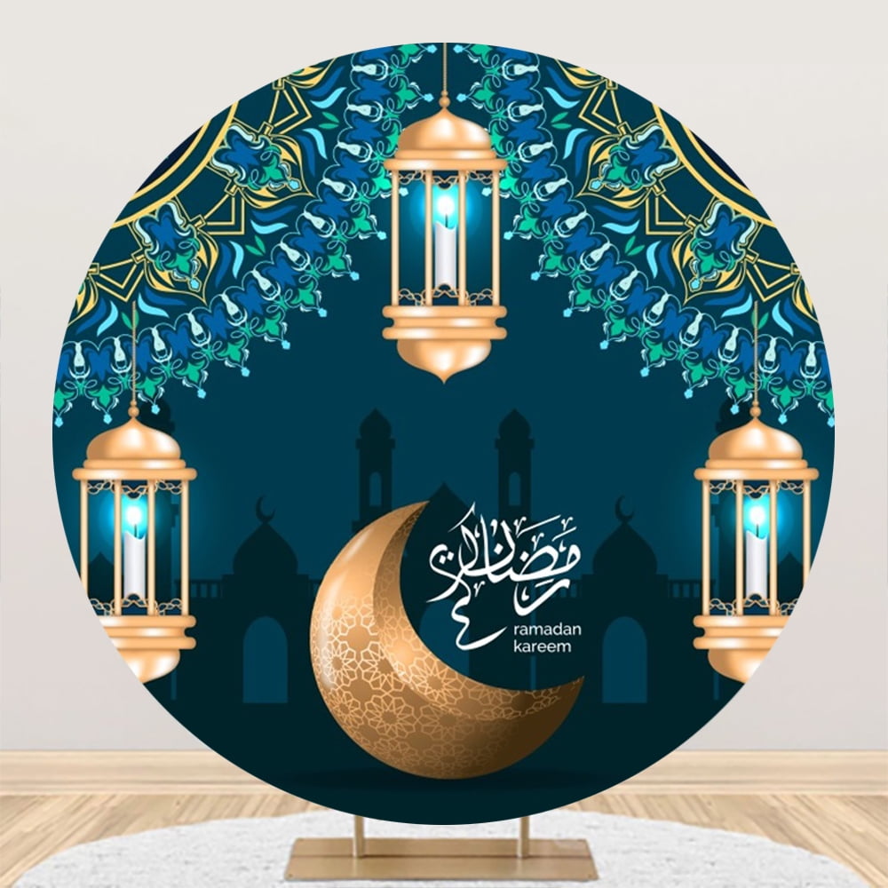 Eid Mubarak Ramadan Kareem Photography Backdrops Flowers Moon Mosque ...