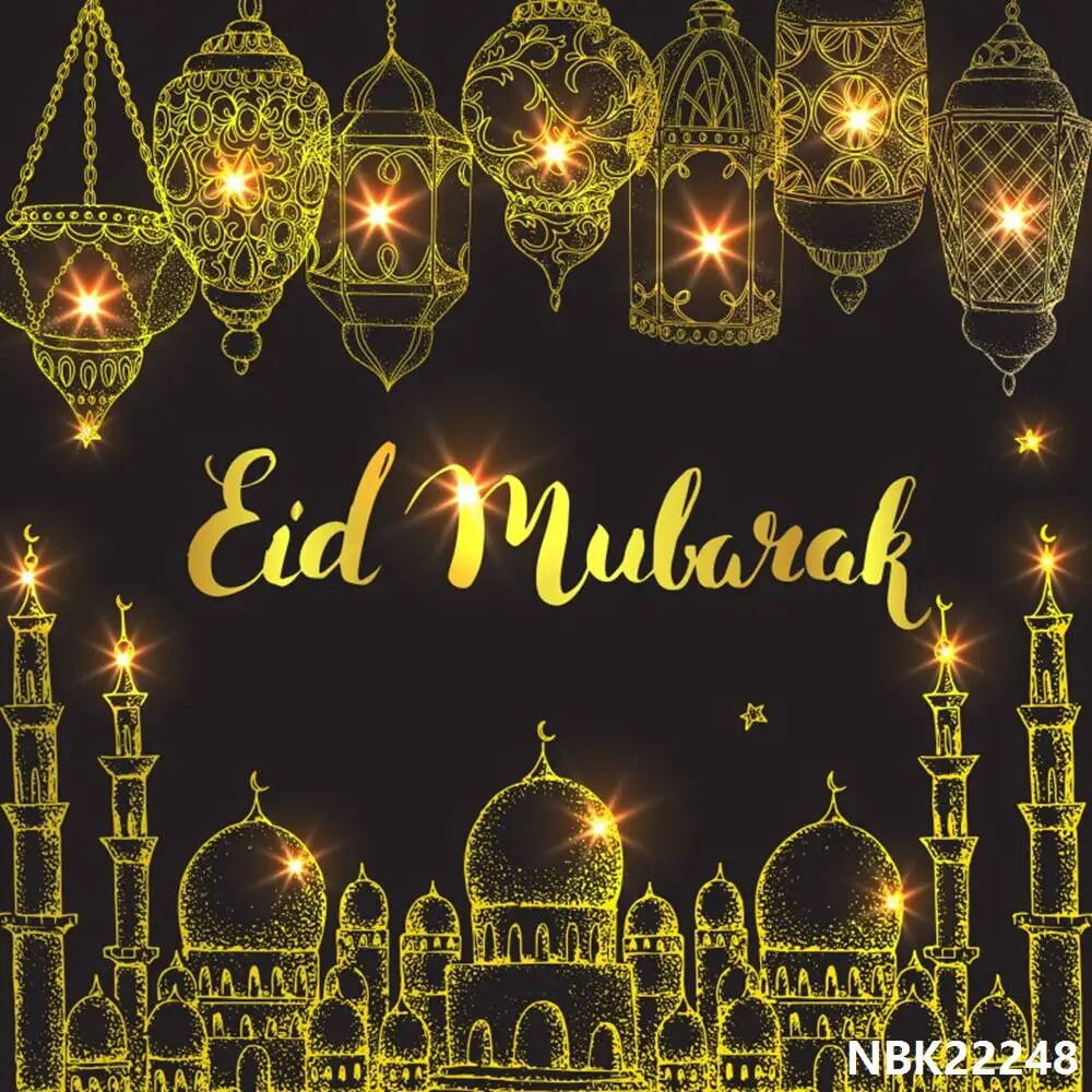 Eid Mubarak Ramadan Kareem Photography Backdrops Mosque Lights Islam ...