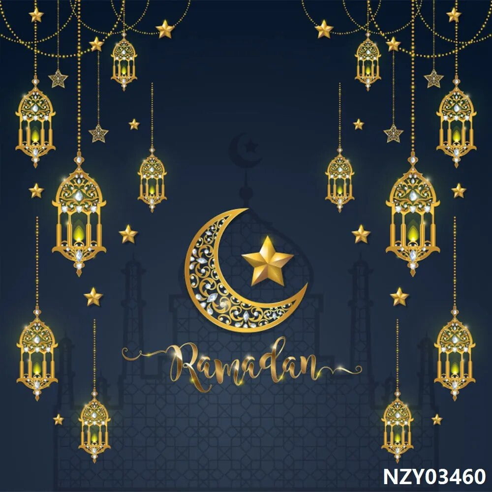 Eid Mubarak Ramadan Kareem Photography Backdrops Mosque Lights Islam ...