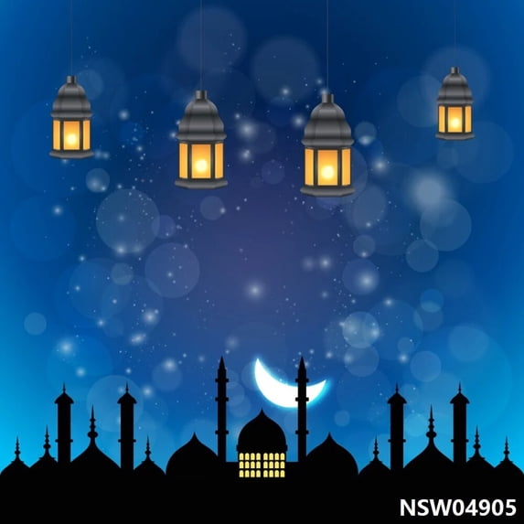 Eid Mubarak Ramadan Kareem Photography Backdrops Mosque Lights Islam ...
