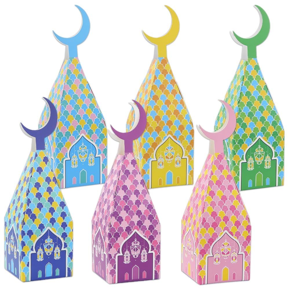Eid Mubarak Treat Boxes,6Pcs MSF2 Castle Moon Pattern Goodie Gift Boxes ...