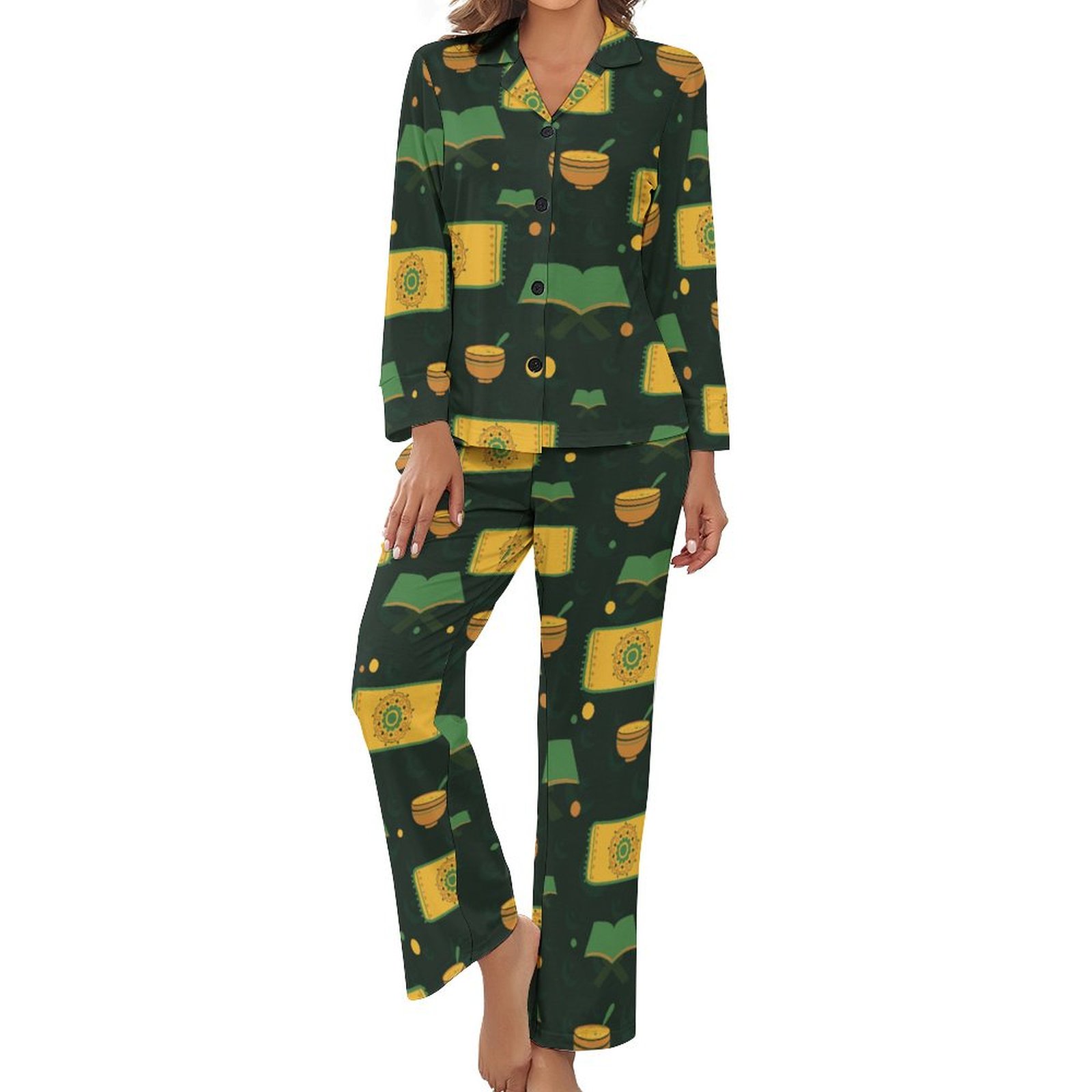 Eid MubarakWomens Pyjamas Set Long Sleeve 2 Piece Fall & Winter With ...