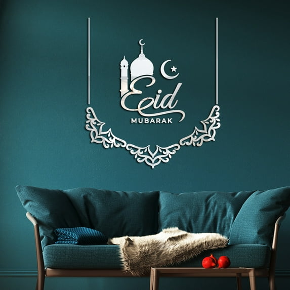 Eid al-Fitr Decorative Wall Stickers Letter Mirror Surface Stickers ...