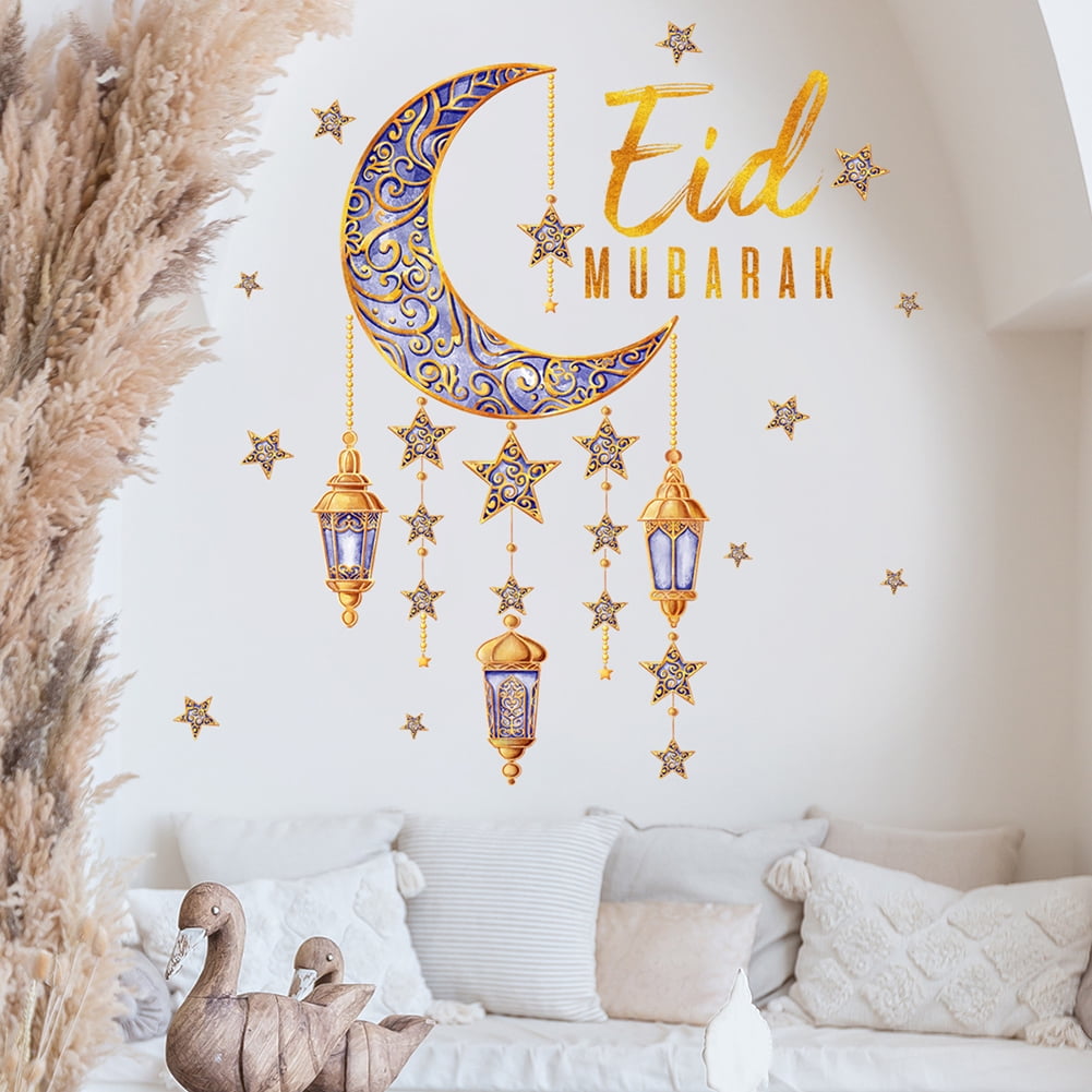 Eid al-Fitr Lunar Star Wall Stickers Ramadan Islamic Ornaments PVC Self ...