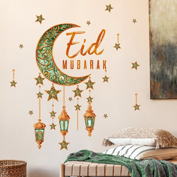 Eid al-Fitr Lunar Star Wall Stickers Ramadan Islamic Ornaments PVC Self ...