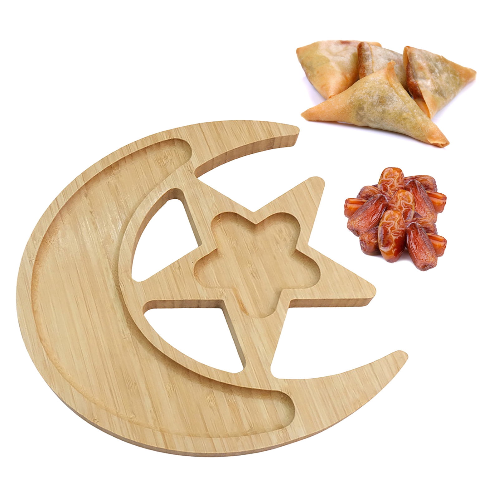 Eid al-Fitr pine wood moon and star fruit plate home fruit ornaments ...