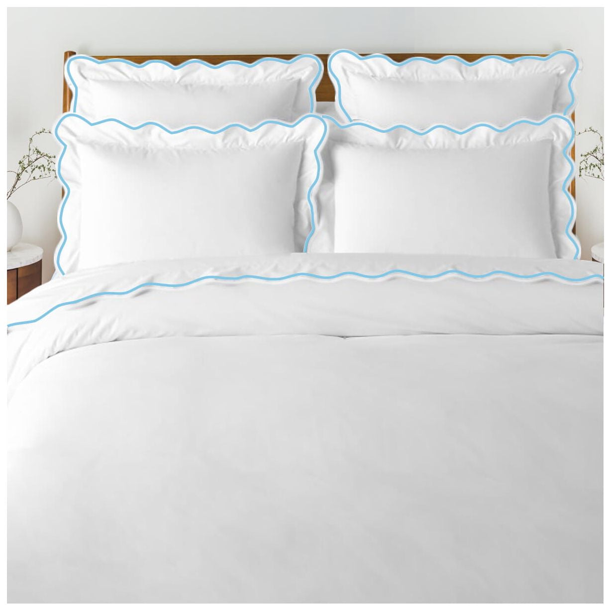 Eiderdown Décor Hotel Stitch 400 Thread Count White Cotton Embroidery ...