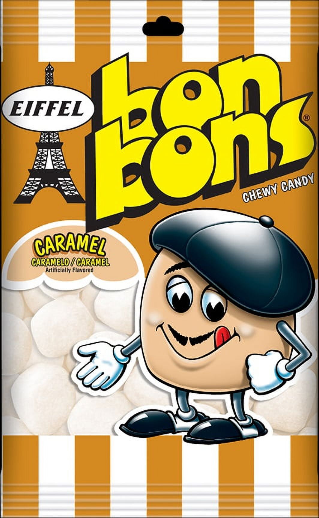 Eiffel Bonbons Chewy Candy, Caramel Flavor, 4.0 Ounce Peg Bag - 12 ...